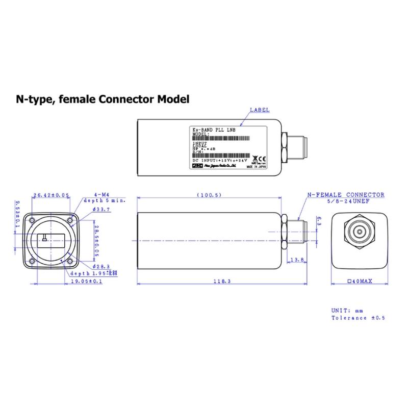 New Japan Radio NJRC Ku-Band PLL LNB - Internal Reference (L.O. Stability: ±10 ppm) - Model No ...